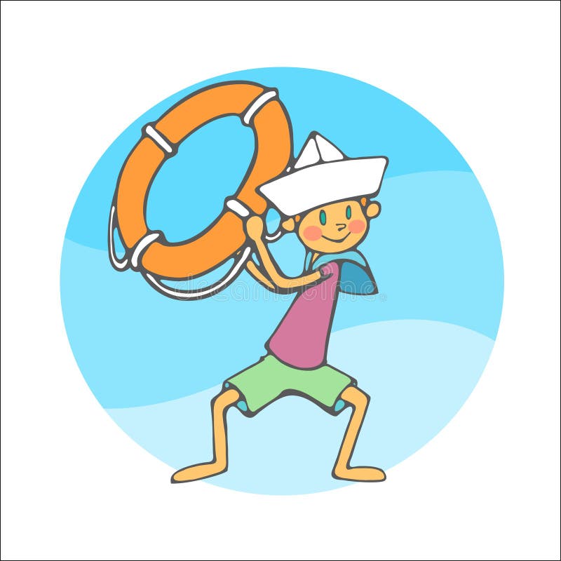 Rescue Circle for Help in Water Stock Illustration - Illustration of ...