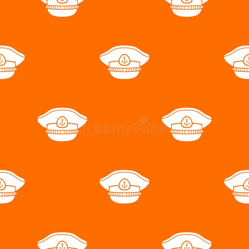 Sailor Cap Pattern Vector Orange Stock Vector - Illustration of sailor ...
