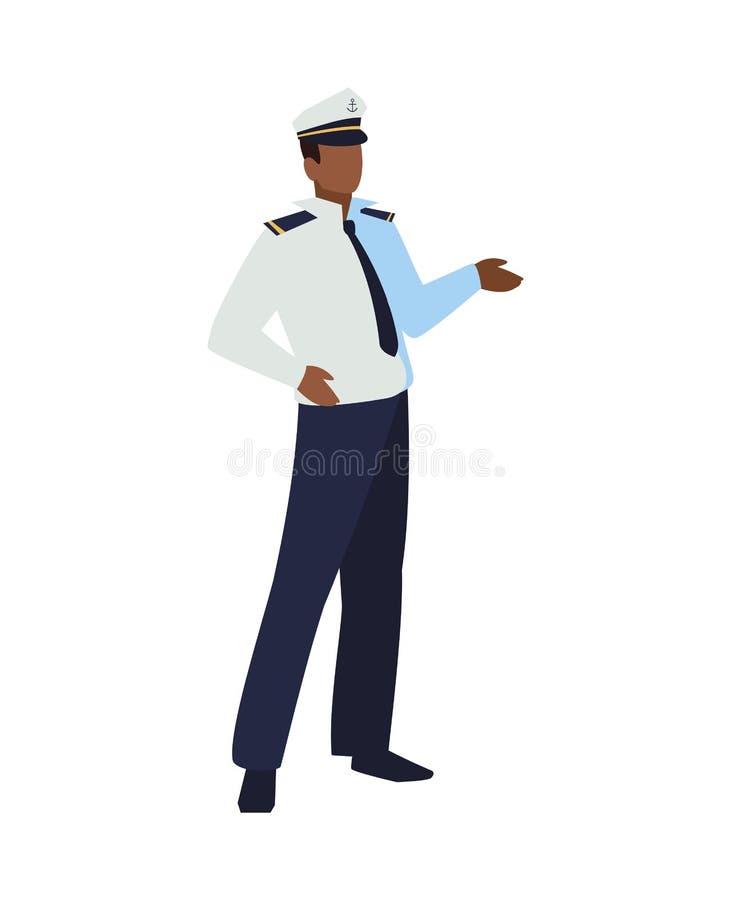 Sailor Captain Marine Character Stock Illustration - Illustration of ...
