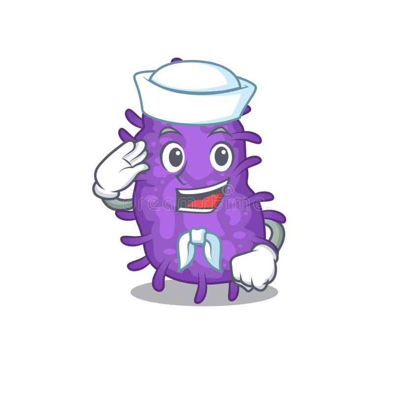 Sailor Cartoon Character of Bacteria Bacilli with White Hat Stock ...