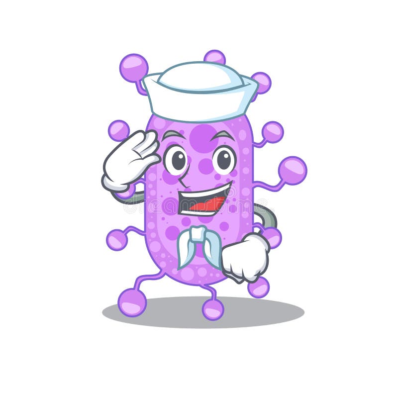Sailor Cartoon Character of Mycobacterium with White Hat Stock Vector ...