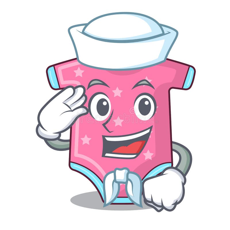 Sailor Character Baby Clothes Hanging on Clothesline Stock Vector ...
