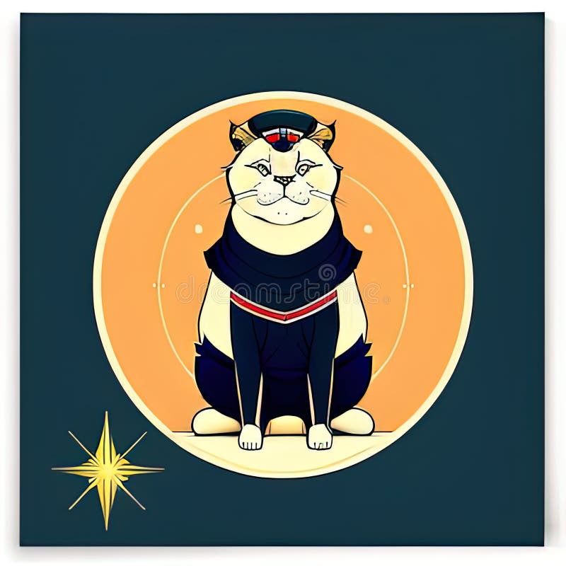 Sailor Design Style Logo Print. Generative AI. Stock Illustration ...