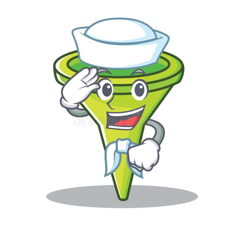 Sailor Funnel Character Cartoon Style Stock Vector - Illustration of ...