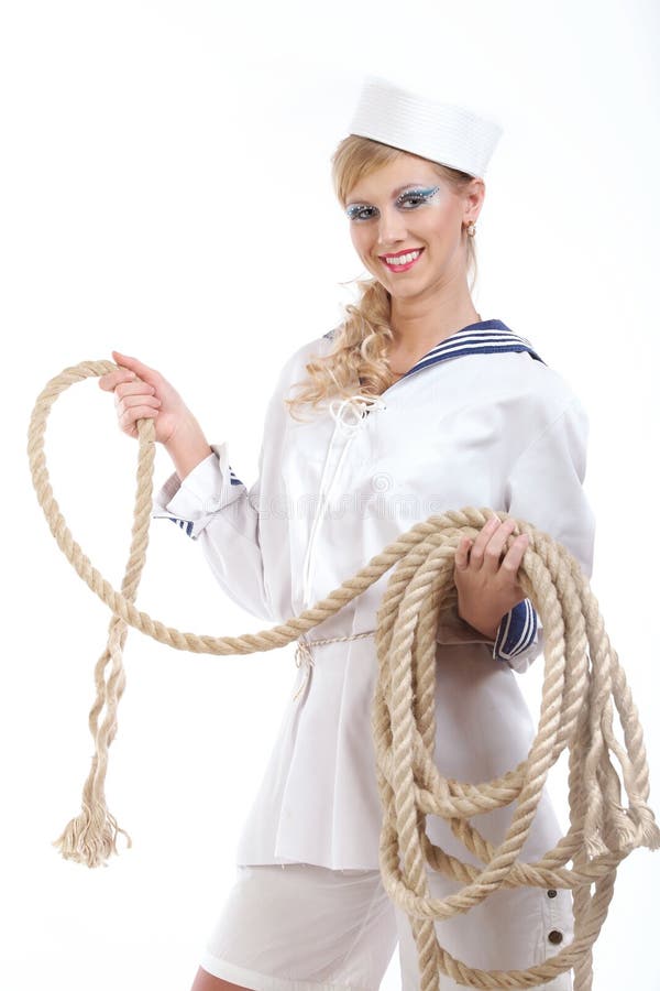 Sailor Girl with Rope stock photo. Image of nautical - 16640766