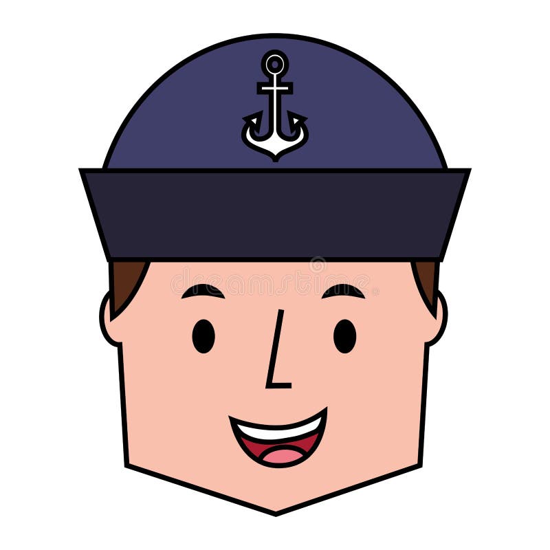 Sailor man face with cap stock vector. Illustration of retro - 145293869