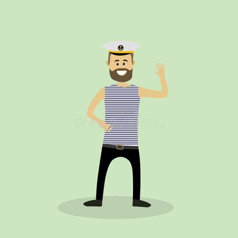 Sailor Man. Vector Illustration Stock Vector - Illustration of cheerful ...