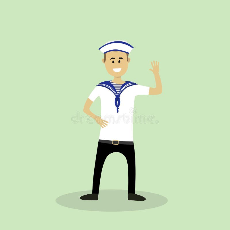 Sailor Man. Vector Illustration Stock Vector - Illustration of flat ...