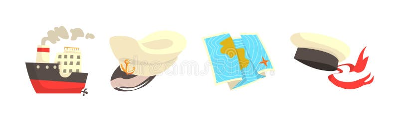 Sailor Object and Attribute for Seafaring Vector Set Stock Vector ...