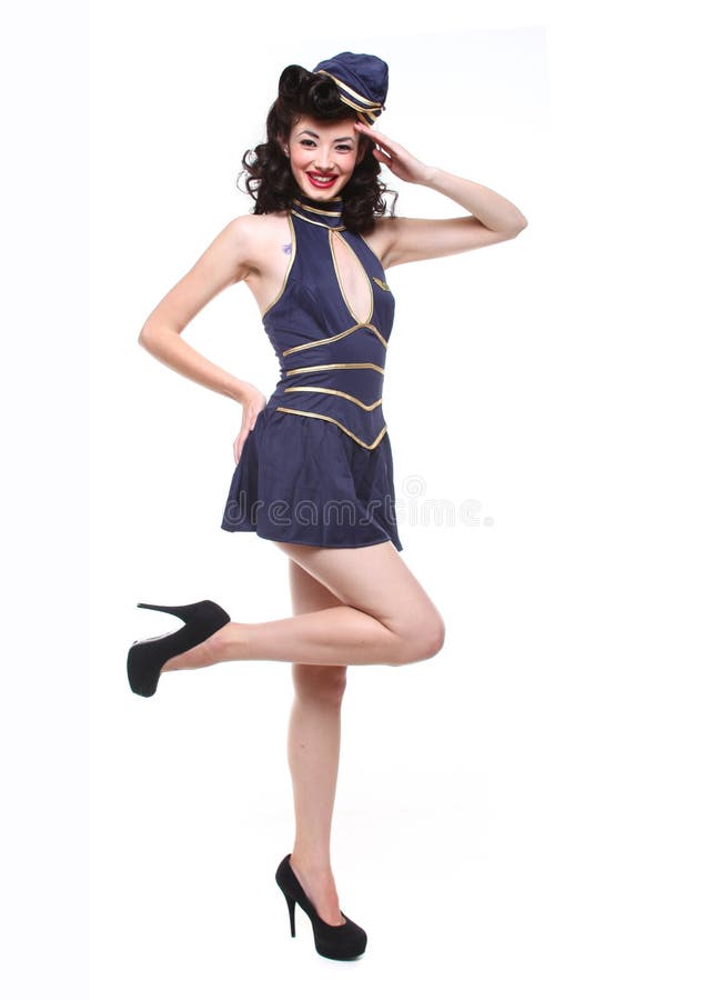 Sailor Pin Up Style Retro Girl Stock Photo - Image of looking ...