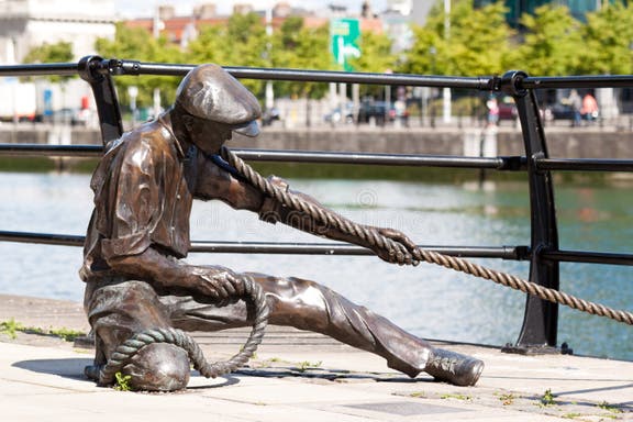 Sailor pulling rope stock image. Image of liffey, bronze - 20084433