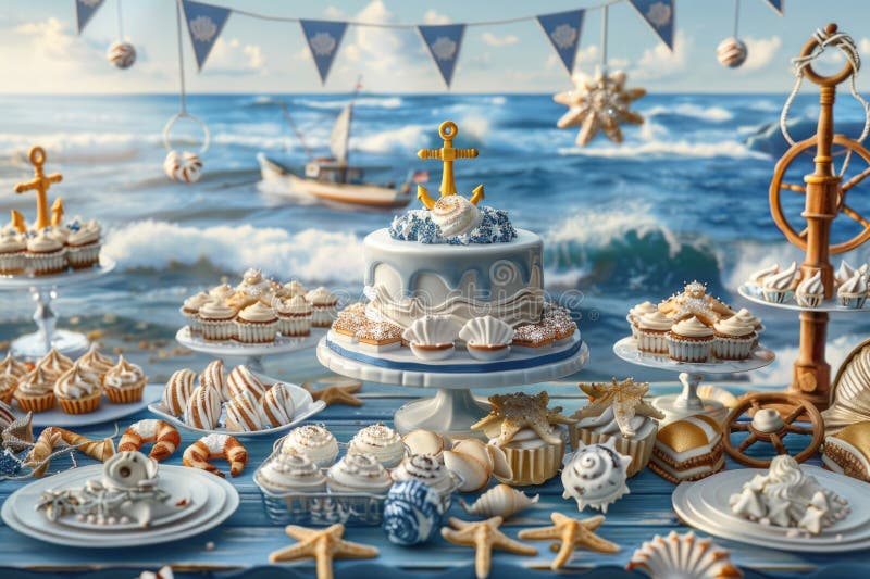 Sailor S Day Celebration with Nautical Decorations and a Ship-shaped ...