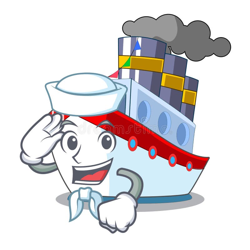 Sailor Ship Character Cartoon Style Stock Vector - Illustration of ...