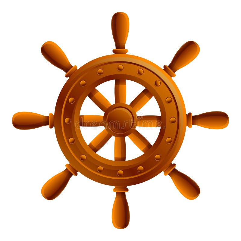 Navy Ship Wheel Icon, Cartoon Style Stock Vector - Illustration of ...