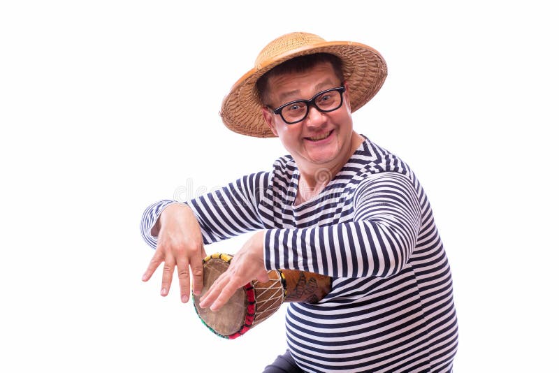 Sailor Showman Singer with Musical Instruments Drum Stock Photo - Image ...