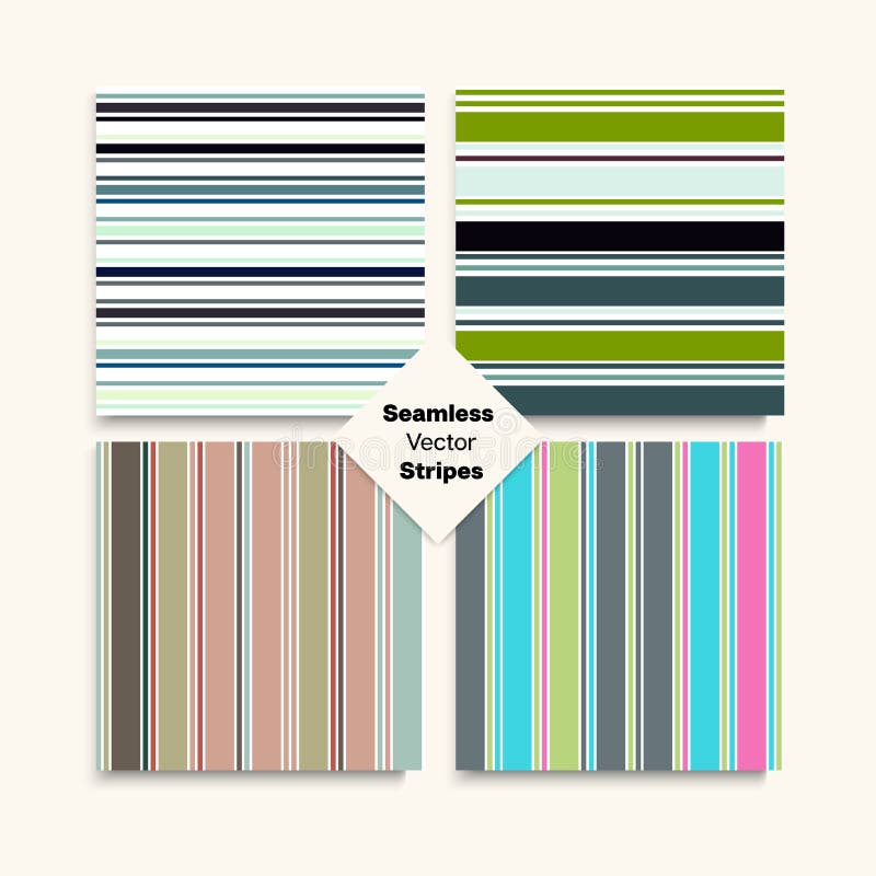 Sailor Stripes Seamless Texture Set. Elegant Stock Vector ...
