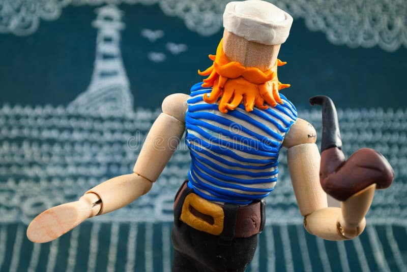 Sailor wooden dummy. stock photo. Image of hand, studio - 76015772
