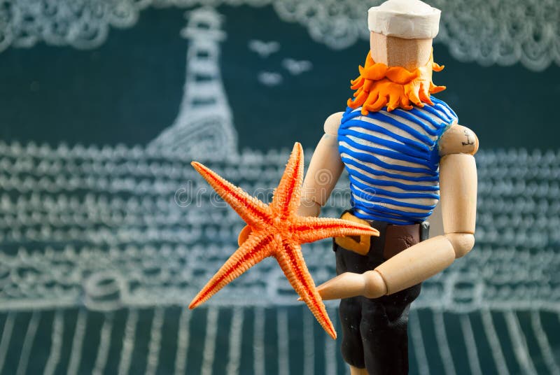 Sailor wooden dummy. stock image. Image of marine, spyglass - 76016069