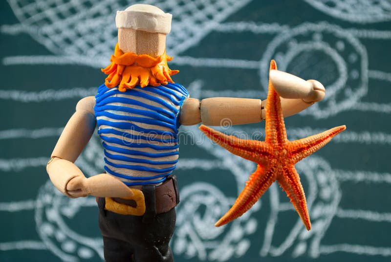 Sailor wooden dummy. stock image. Image of funny, rufous - 76016187