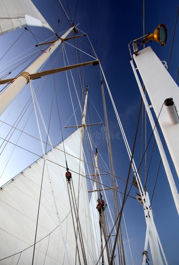 Sails and Rigging on Aclipper Ship Stock Image - Image of sails, masts ...