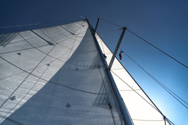 Sails of a Sailing Yacht in the Wind Stock Image - Image of baltic ...
