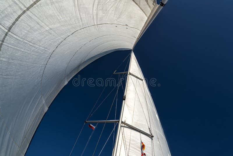 Sails of a Sailing Yacht in the Wind Stock Image - Image of yachtsmen ...