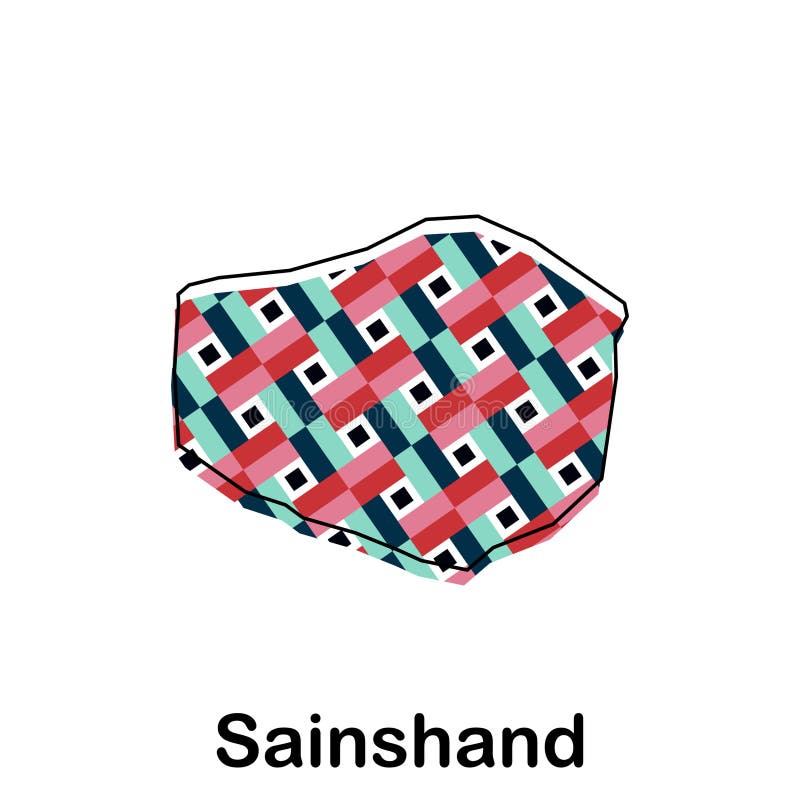 Sainshand Map. Vector Map of Mongolia Country Colorful Design ...