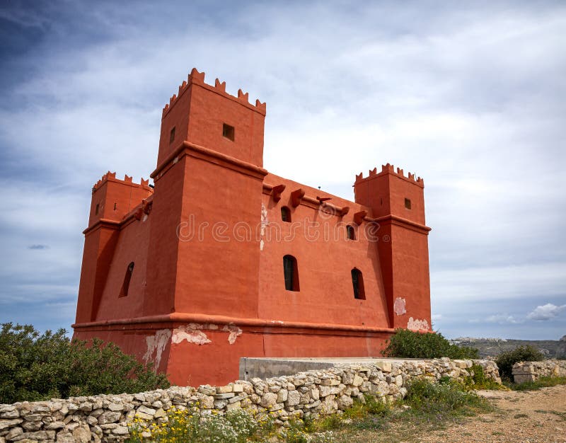 Saint Agatha S Tower in Malta Also Known As the Red Tower Stock Photo ...