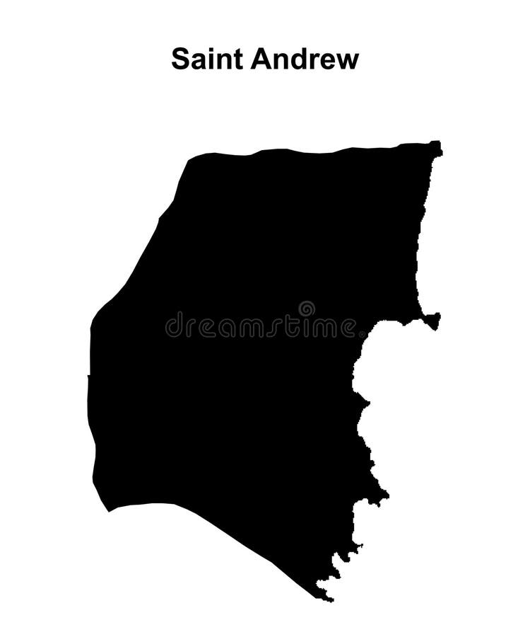 Saint Andrew outline map stock vector. Illustration of border - 360429759