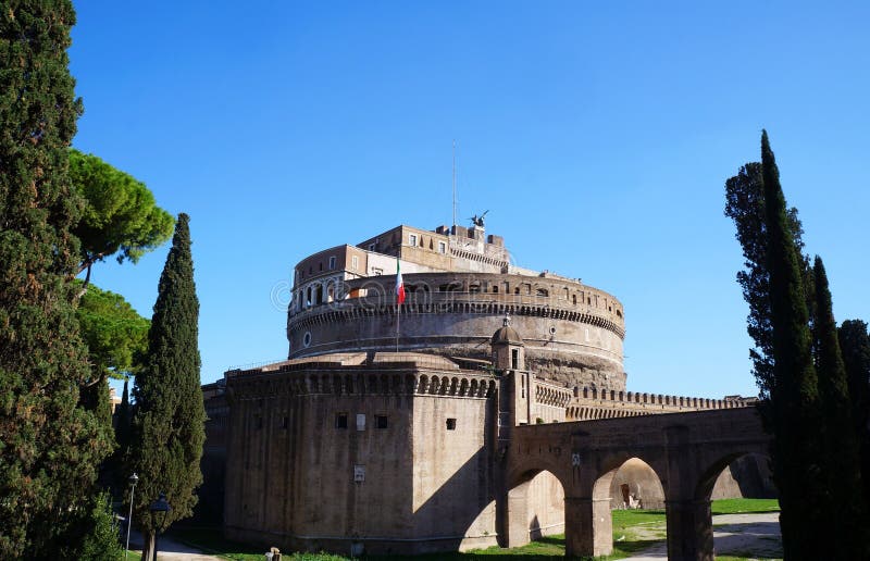 The Saint Angel Castle in Rome Stock Image - Image of history, landmark ...
