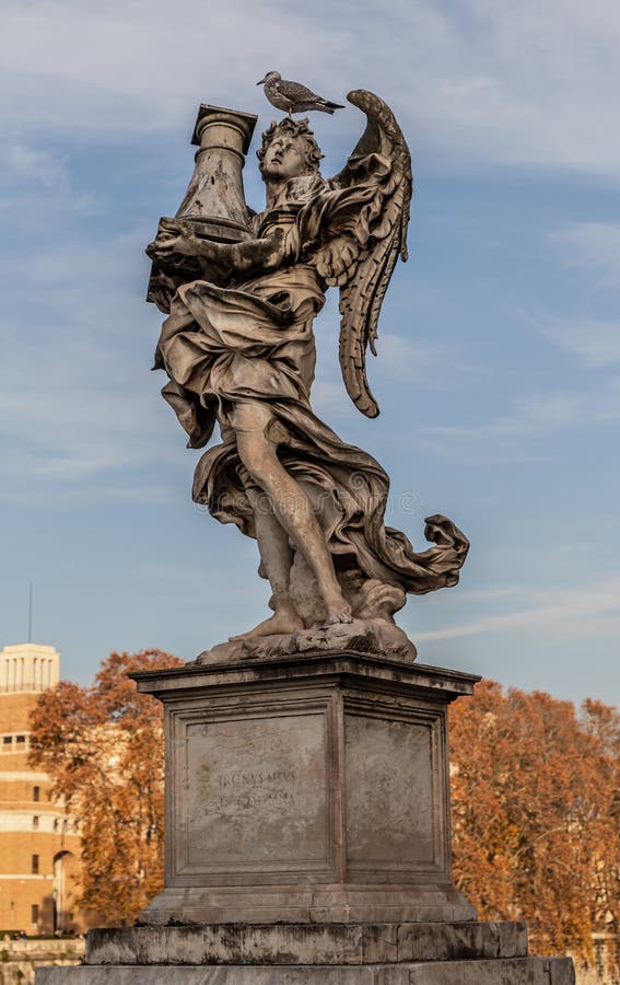 Saint Angelo Bridge Statues in Rome, Italy Editorial Photography ...