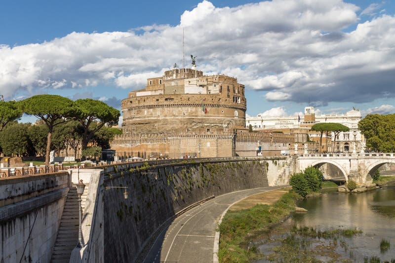 Saint Angelo Castle in Rome, Italy Stock Photo - Image of cloudy ...
