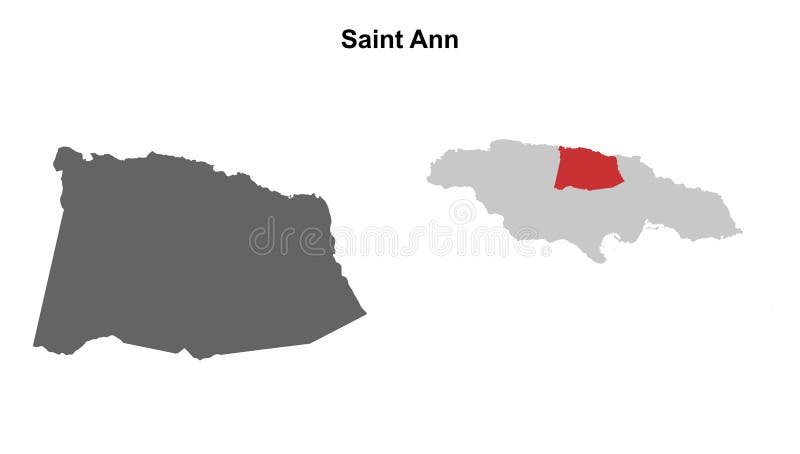 Saint Ann outline map stock vector. Illustration of jamaica - 378995597