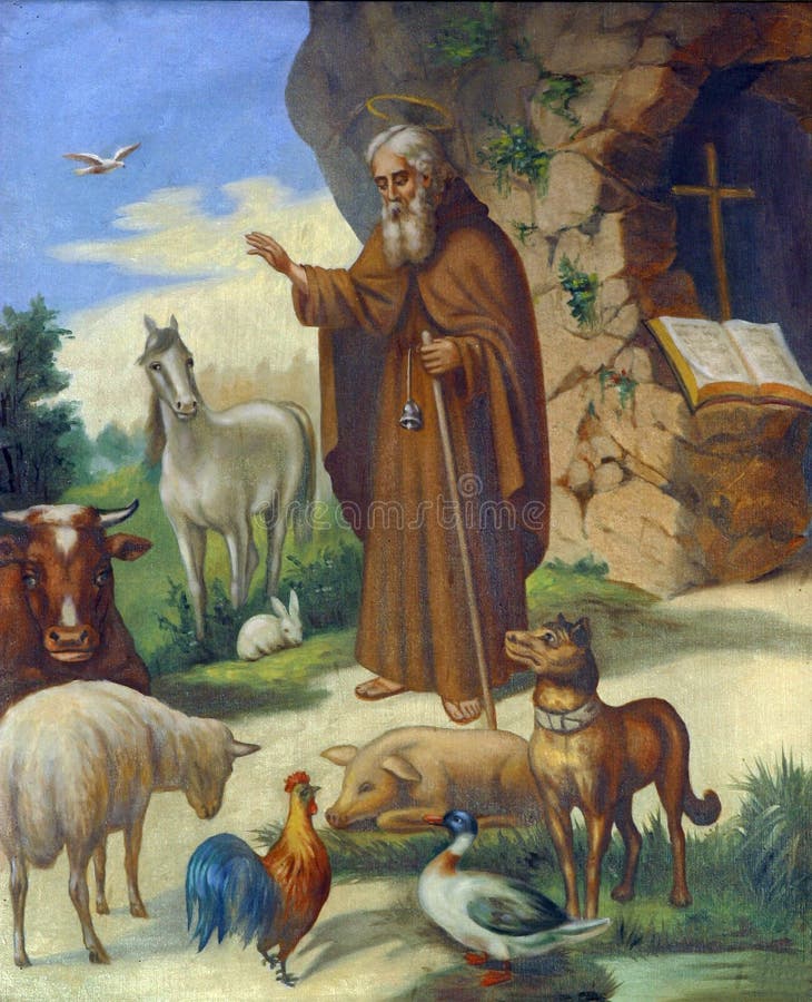 Saint Anthony the Great stock illustration. Illustration of arhitecture ...