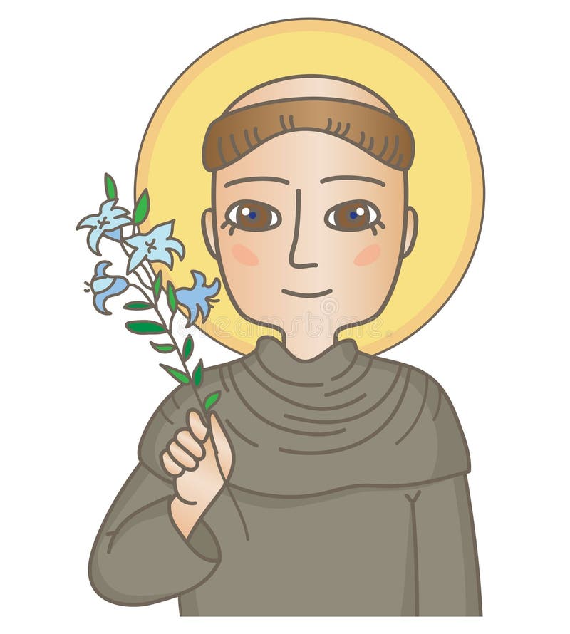 Saint Anthony of Padua stock vector. Illustration of antonio - 185806425