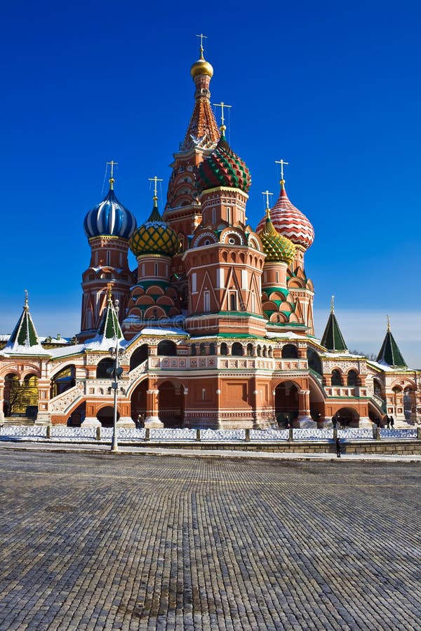St. Basil Cathedral on the Red Square in Moscow Stock Photo - Image of ...