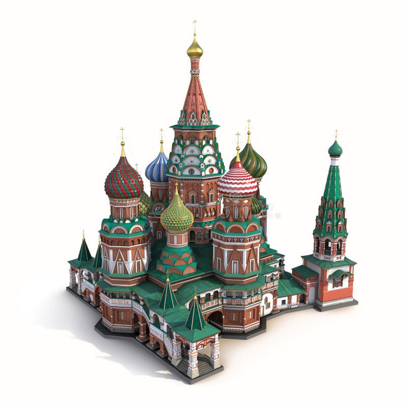 Saint Basils Cathedral Flat Vector Illustration. Prominent Moscow ...