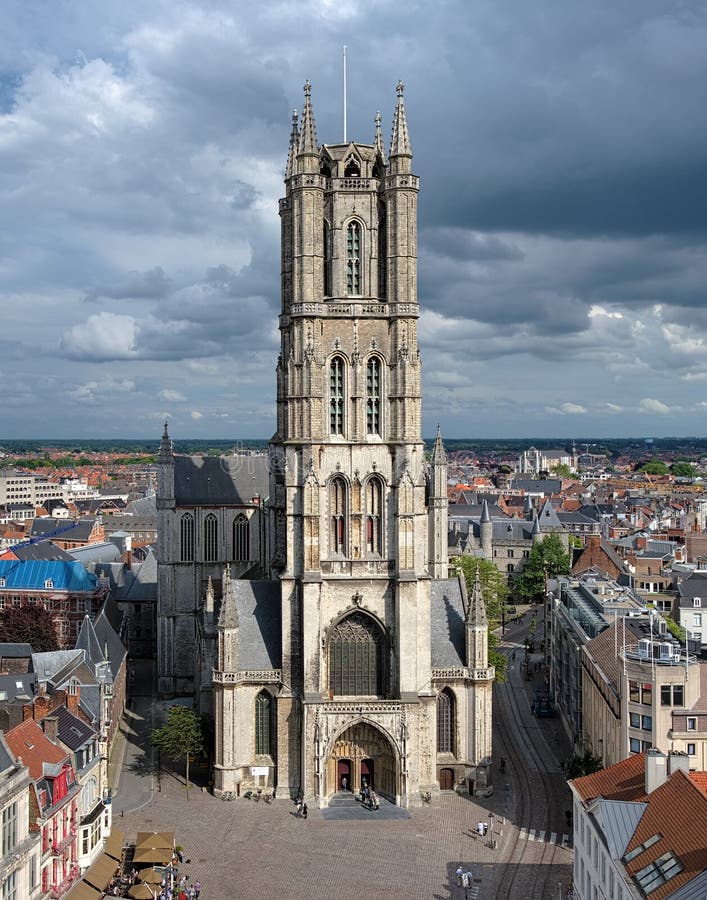 Saint Bavo Cathedral in Ghent, Belgium Stock Image - Image of flanders ...