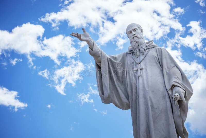Saint Benedict Statue in Italy Stock Photo - Image of marble, statue ...