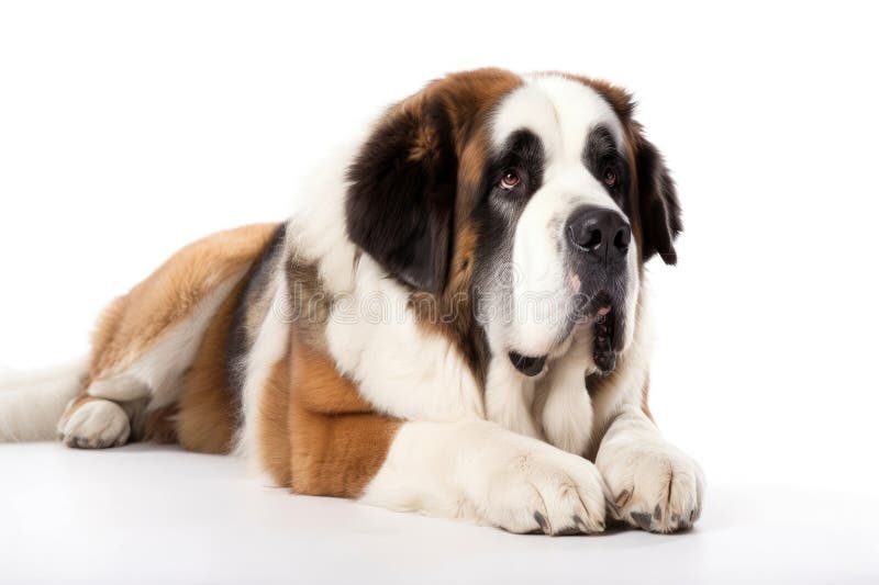 Saint Bernard Dog on White Background. Generative AI Stock Illustration ...