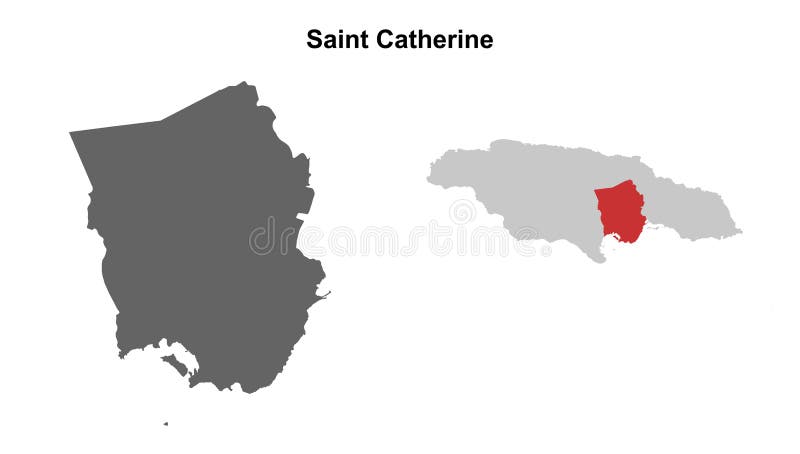 Saint Catherine Outline Map Stock Vector - Illustration of area ...
