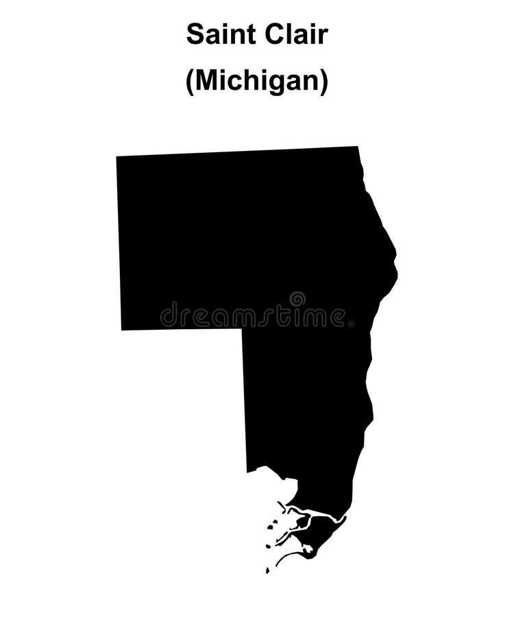 Saint Clair outline map stock vector. Illustration of icon - 361609173