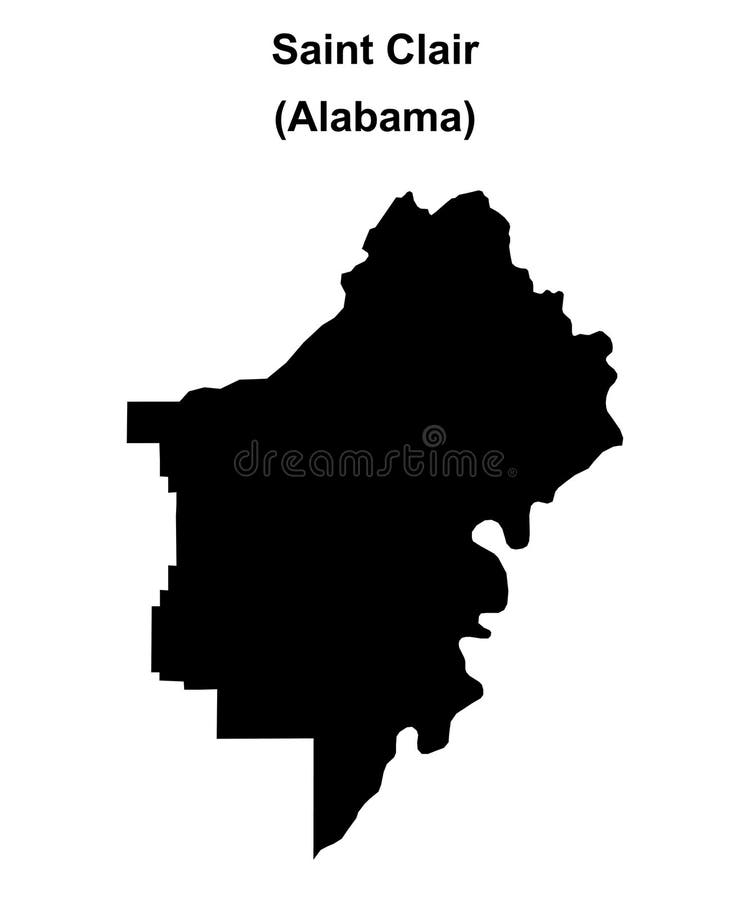 Saint Clair outline map stock vector. Illustration of region - 357881203