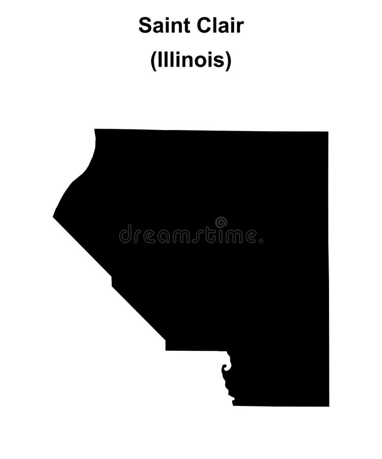 Saint Clair outline map stock vector. Illustration of contour - 361545701