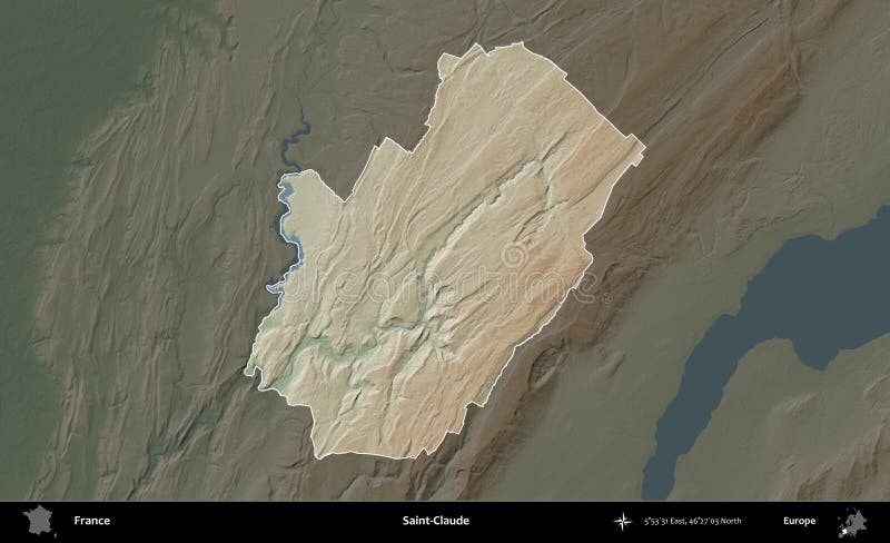 Saint-Claude Highlighted, France. Physical Stock Photo - Image of ...