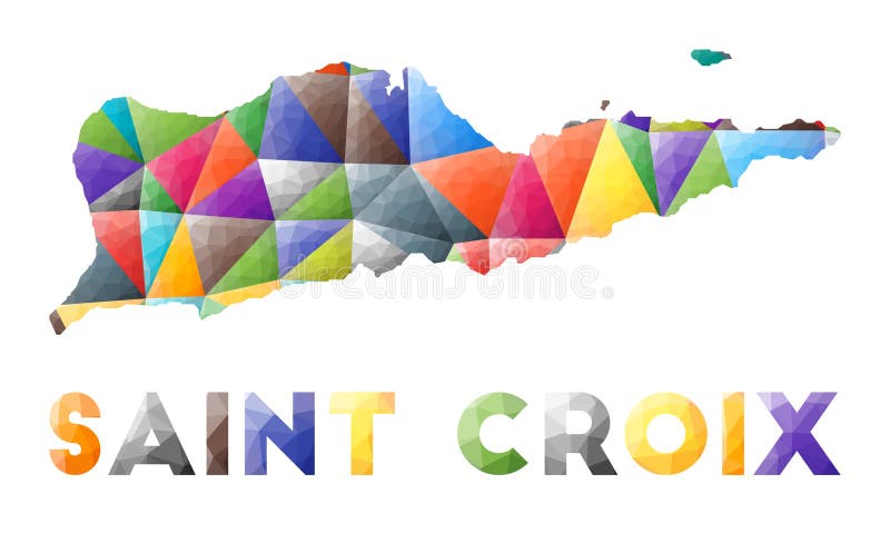 Saint Croix - Colorful Low Poly Island Shape. Stock Vector ...