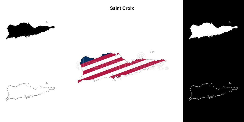 Saint Croix outline map stock vector. Illustration of states - 356725596