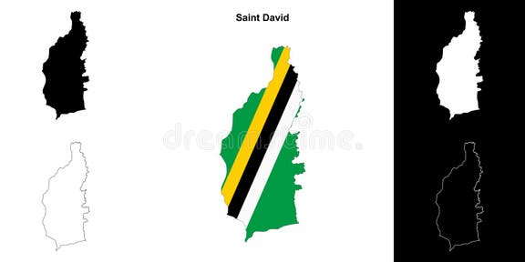 Saint David outline map stock vector. Illustration of boundary - 356722316