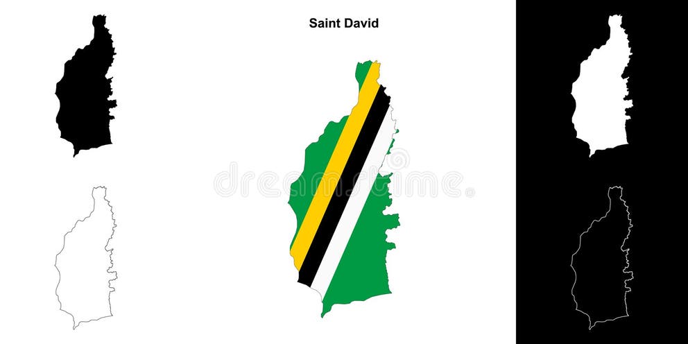 Saint David outline map stock vector. Illustration of boundary - 356722316