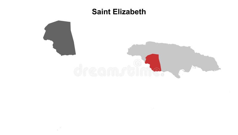 Saint Elizabeth Outline Map Stock Vector - Illustration of silhouette ...